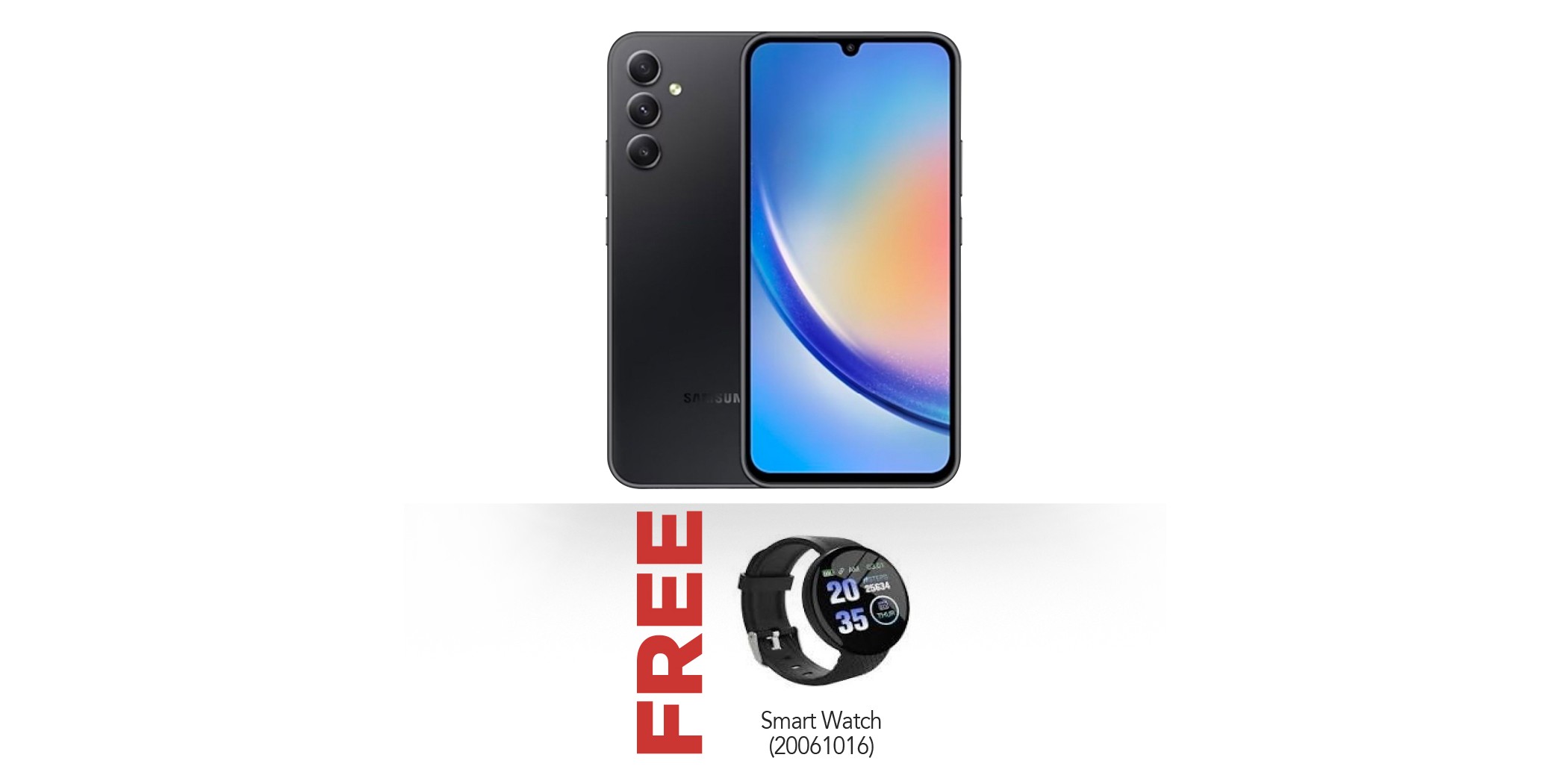 Samsung Galaxy A34 Black - 128GB 5G & Free Smart watch D18