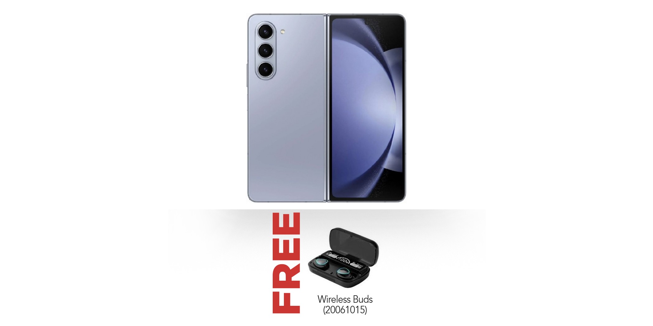 Samsung Galaxy Z Fold 5 Icy Blue & Free M10 Wireless buds