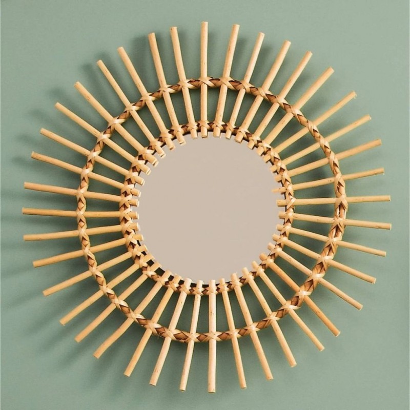 Circle Bamboo Wall Mirror D47 cm