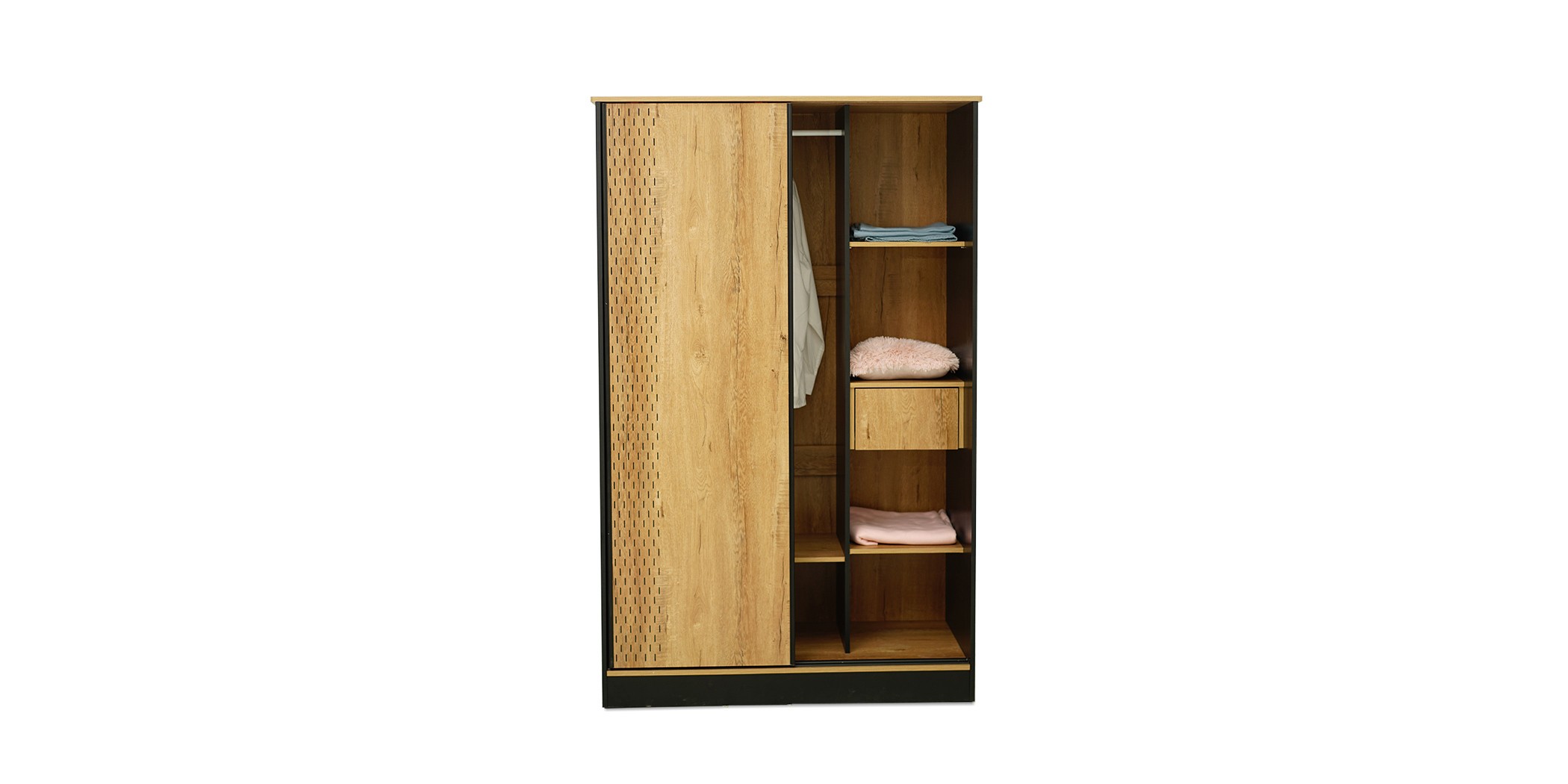 Cubby Bedroom Set 90x190cm Mellow Oak & Black