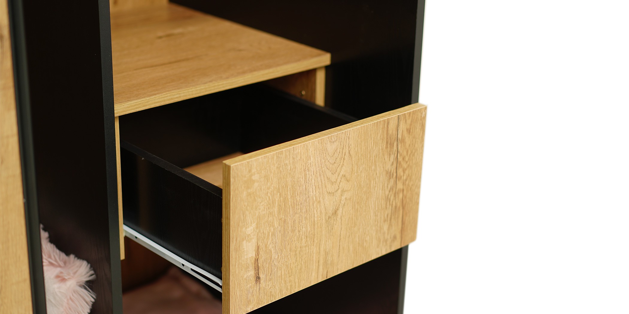 Cubby Bedroom Set 90x190cm Mellow Oak & Black