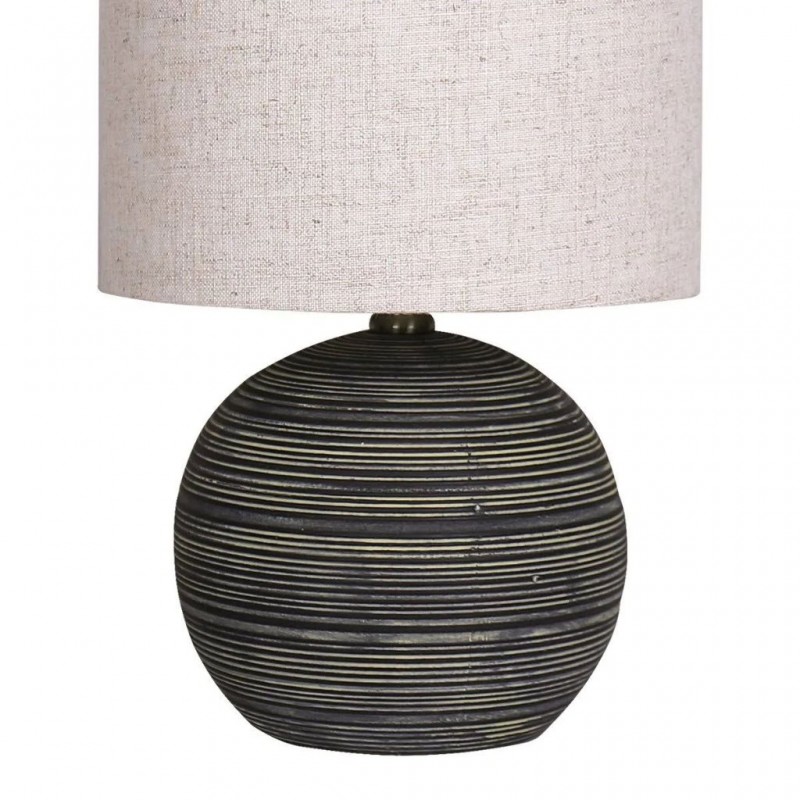 Ceramic Table Lamp With Strips Pattern