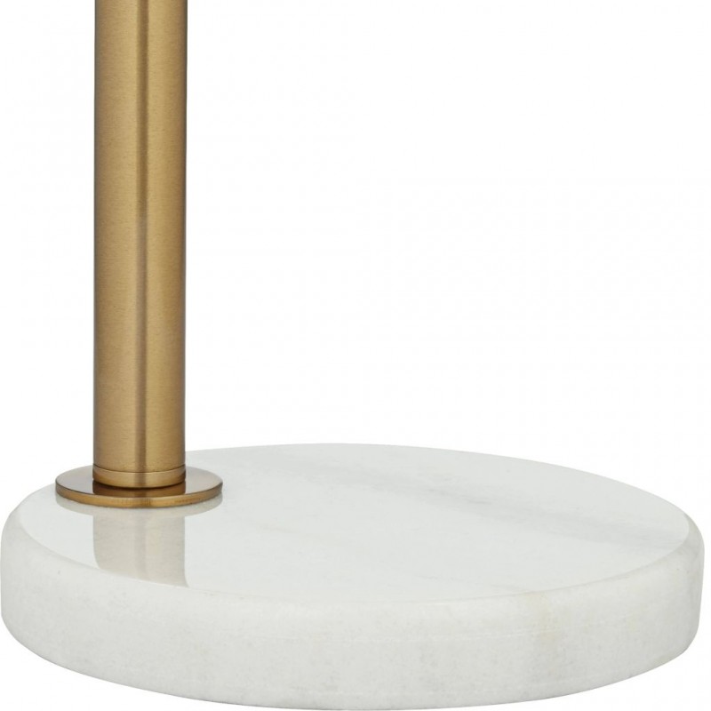 Metal Task Table Lamp With White Marble Base Brass