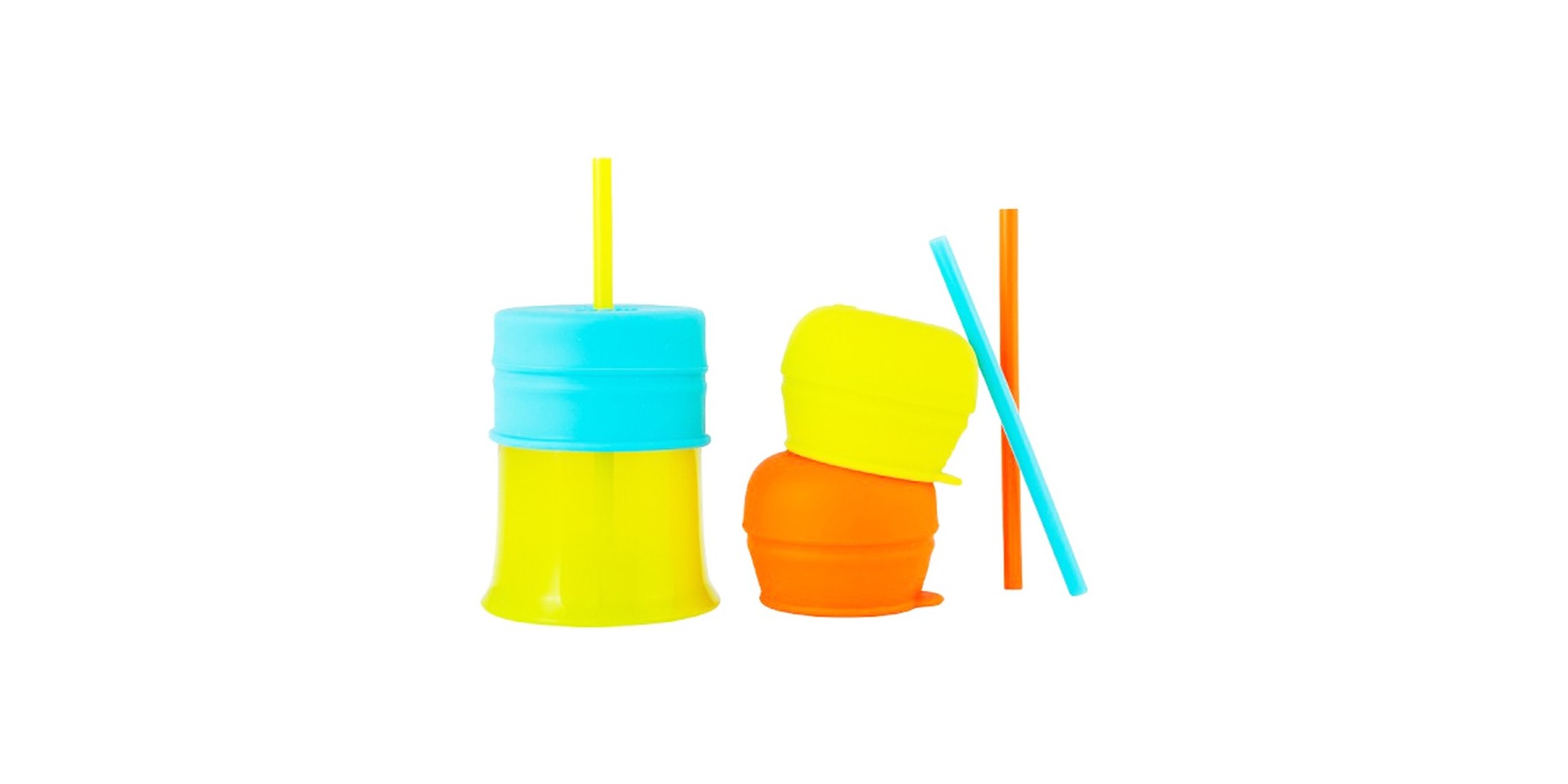 Tomy Boon Snug Straw 3 Pk Lids(Yel/Bl/Orange)