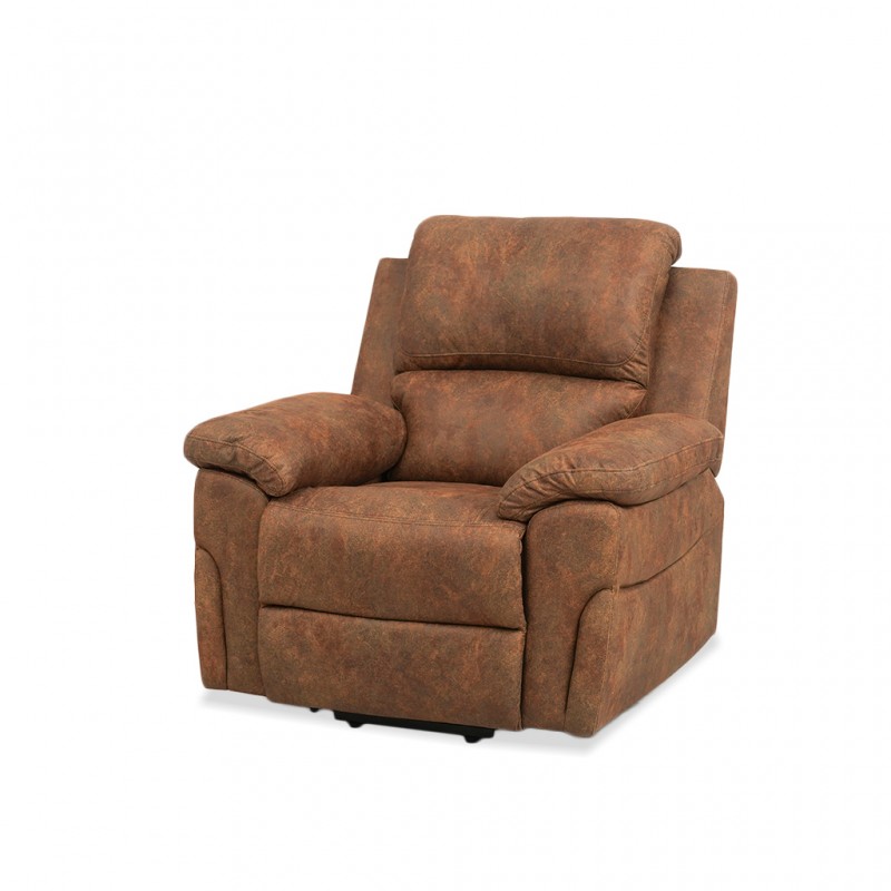 Horizon Single Recliner Brown Col Fabric