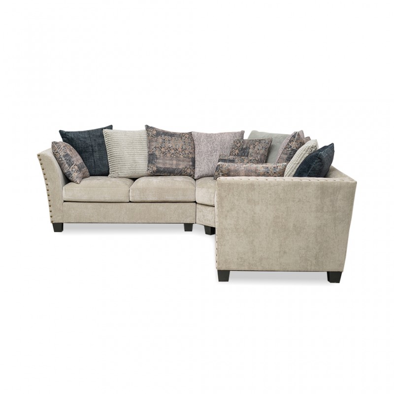 Lawria Sofa Corner in Grey Col Fab