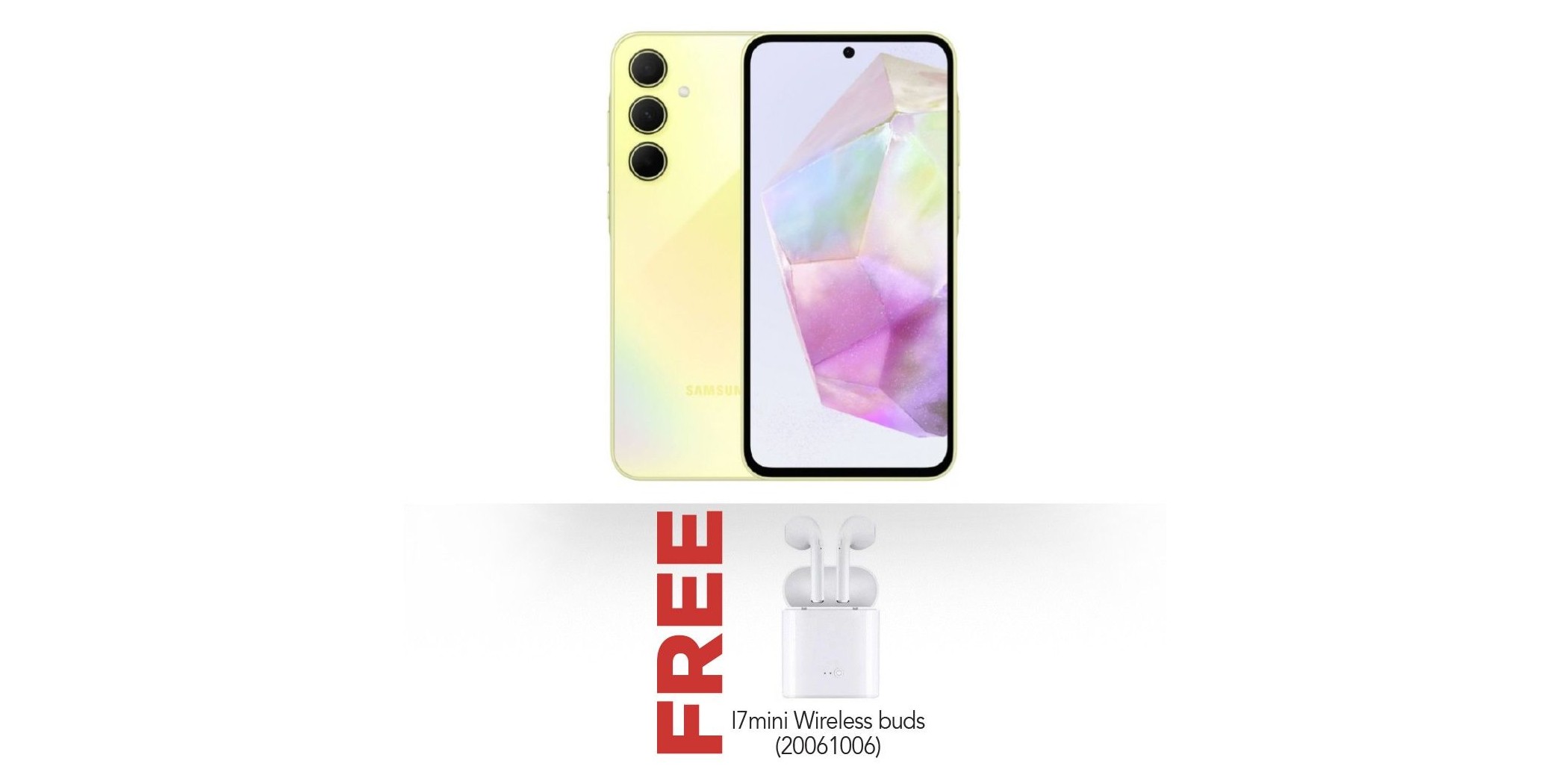 Samsung Galaxy A35 Yellow & Free I7mini Wireless Buds