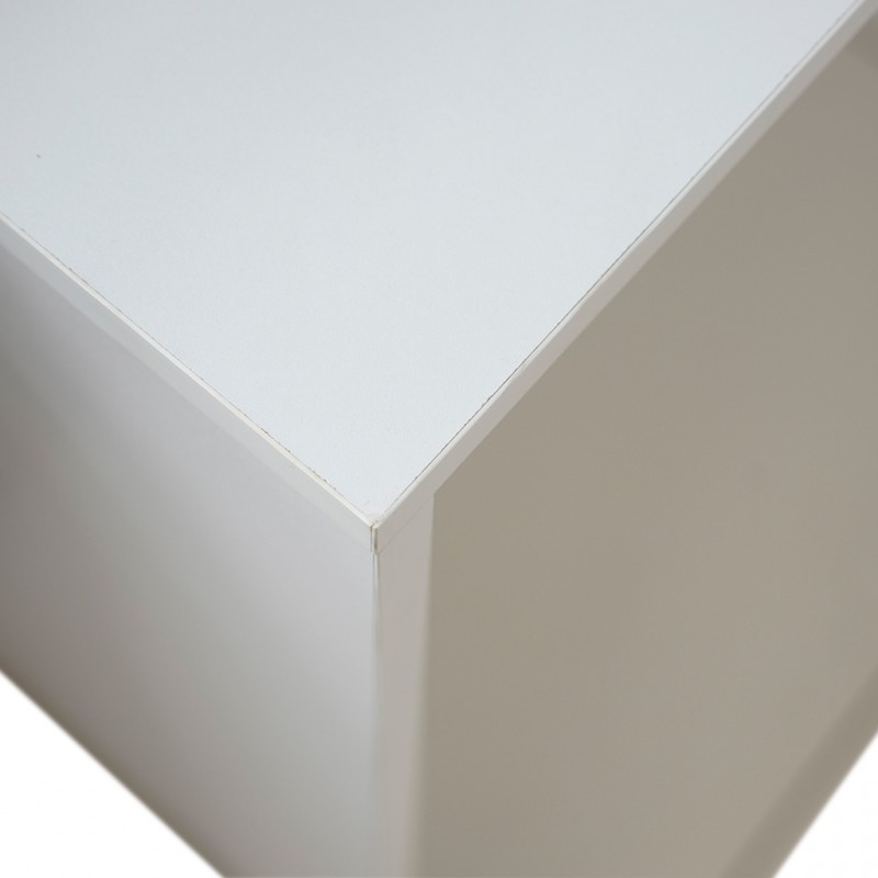 Althea Office Table With Side Shelf White & Opera Walnut