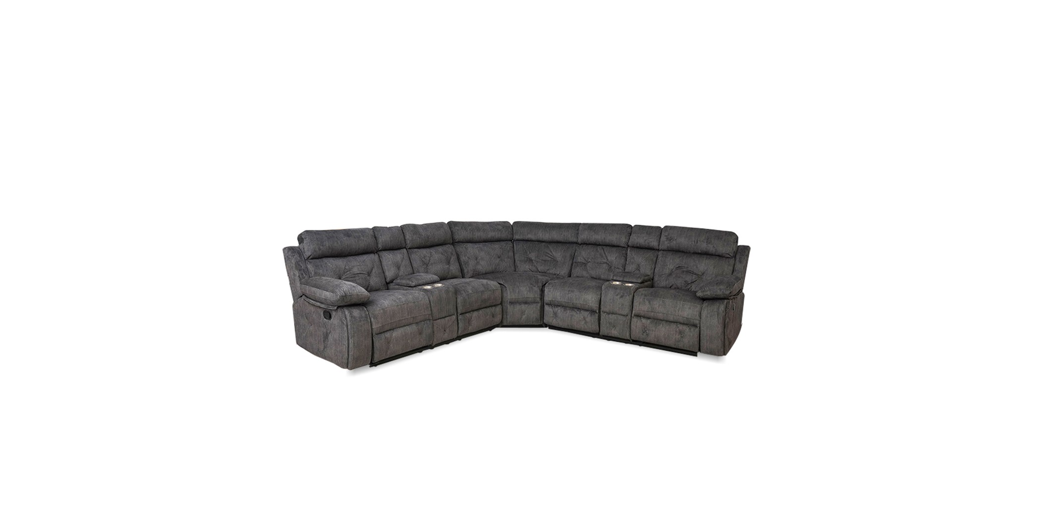 Halton Bay Sofa Corner Recliner in Smoke Col Fab