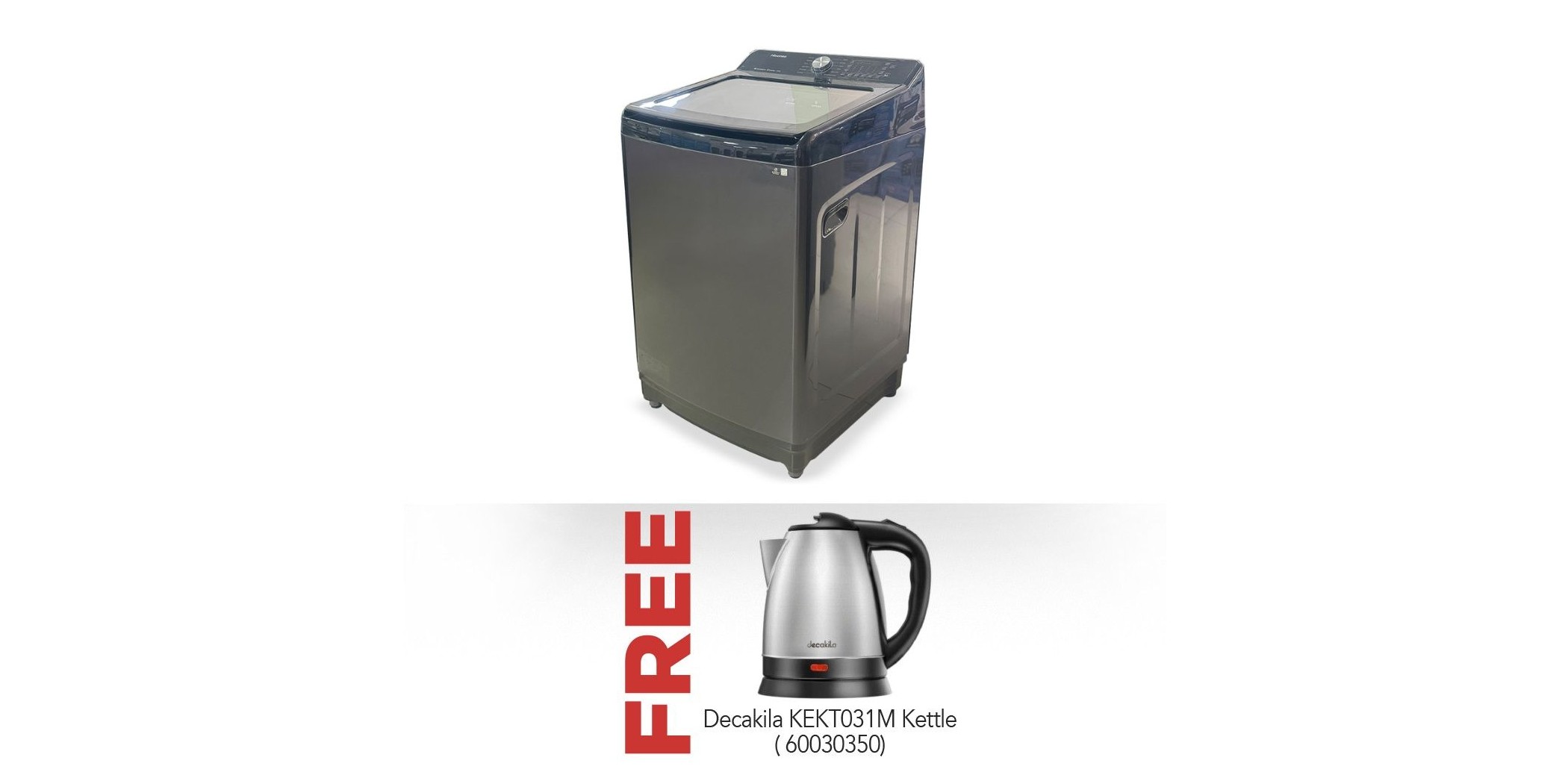Hisense WT5T2025DB Washing Machine & Free Decakila KEKT031M Kettle