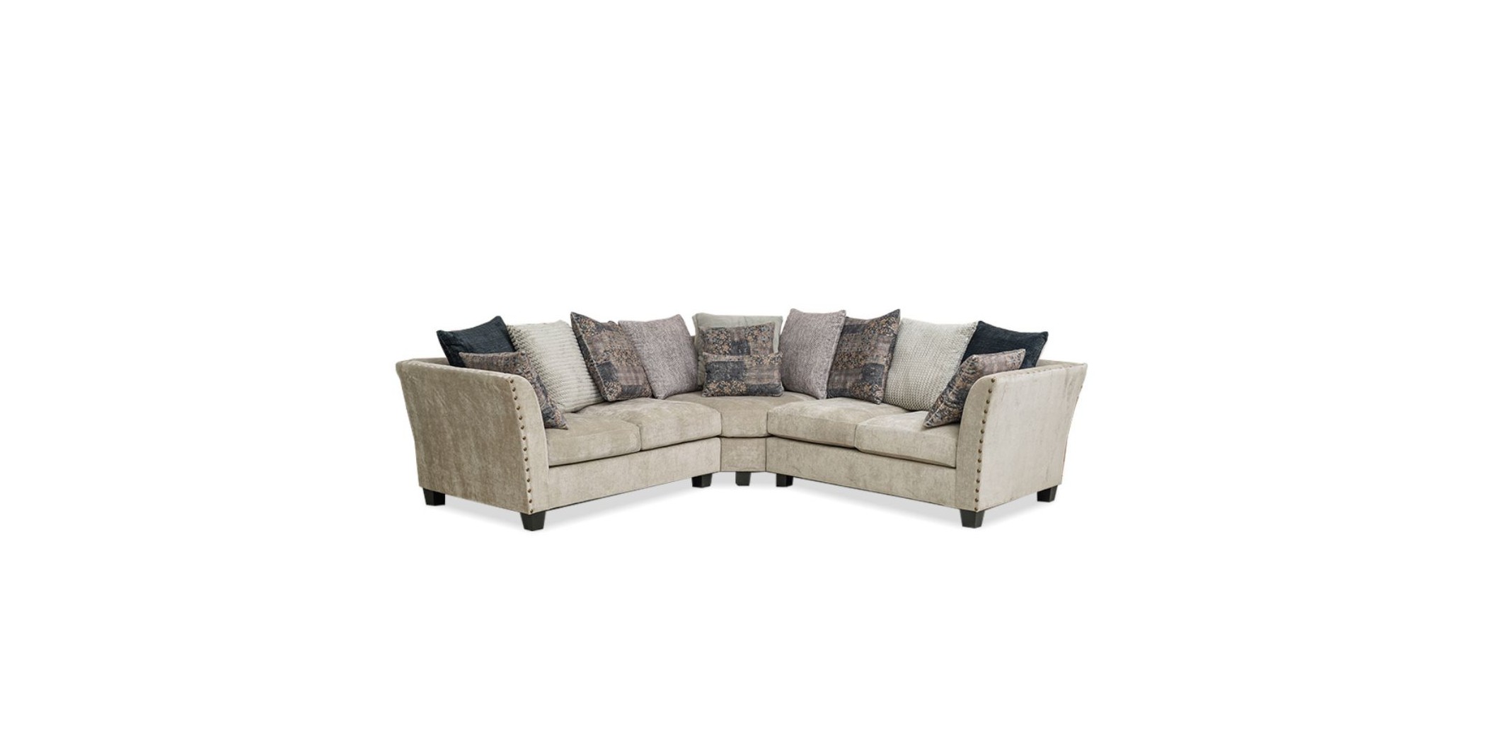 Lawria Sofa Corner in Grey Col Fab