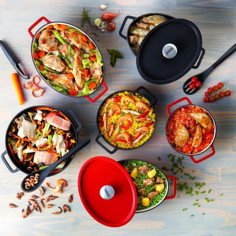 Pyrex Slow Cook 6L Red Cast Iron Oval Casserole 10093330 "O"