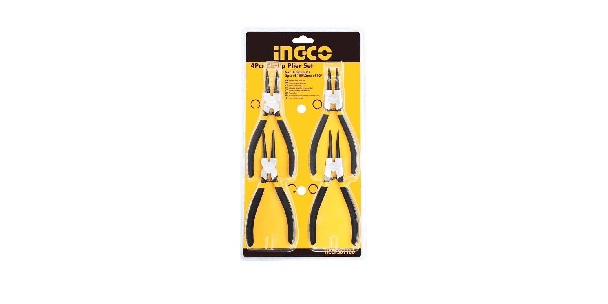 Ingco Hccps01180 4Pcs Circlip Plier Set