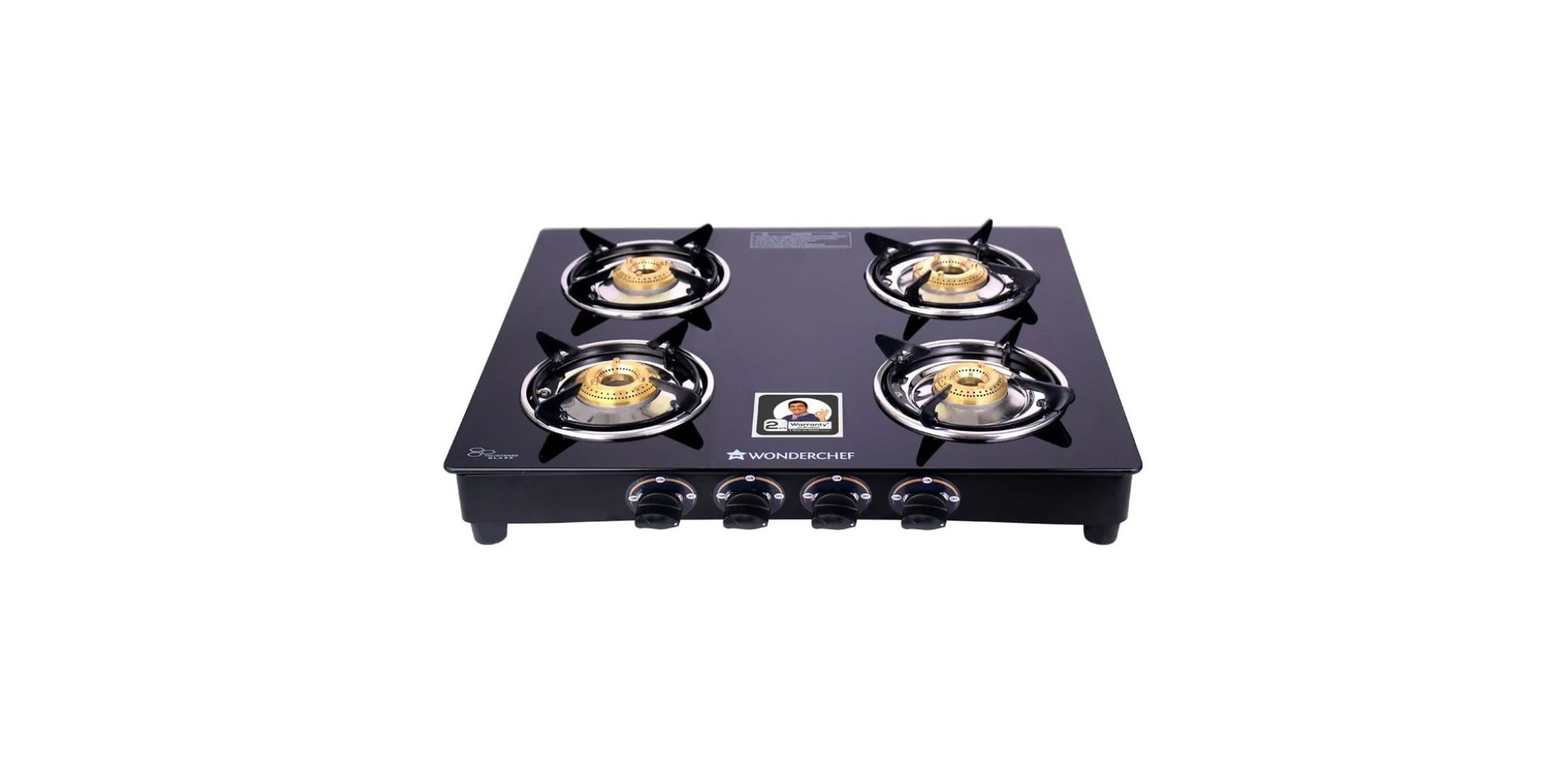 Wonderchef WON509 Ultima 4 Burner Tempered Glass Gas Stove - 63153287
