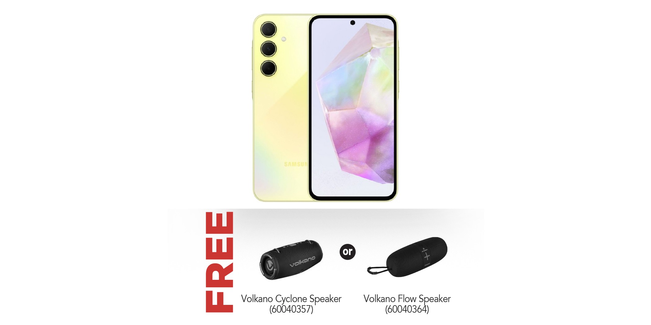 Samsung Galaxy A35 Yellow & Free Volkano Cyclone Series Portable ...