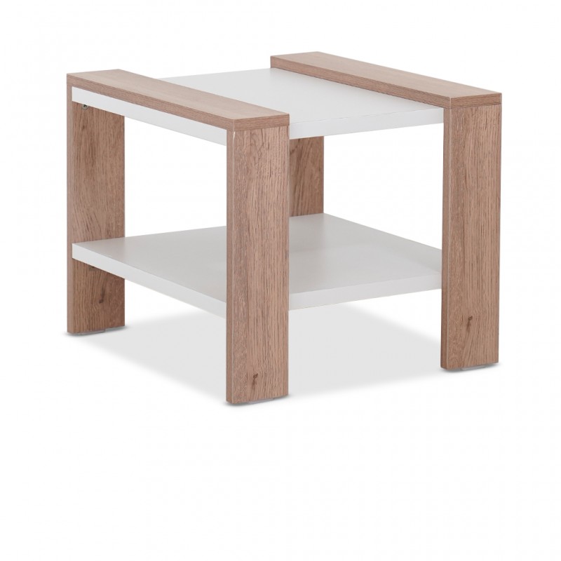 Neo Side Table Red Oak & White
