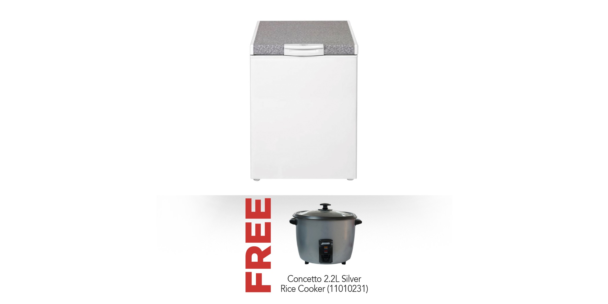 Defy CF210-HC Freezer & Free Concetto CRC220 2.2L Silver Rice Cooker