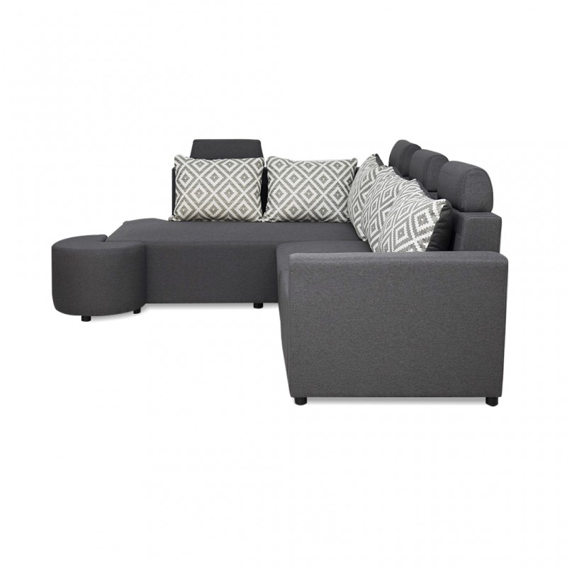 Angelo Corner LHF Chaise+RHF 3S+Ottoman D.Grey Col Fab