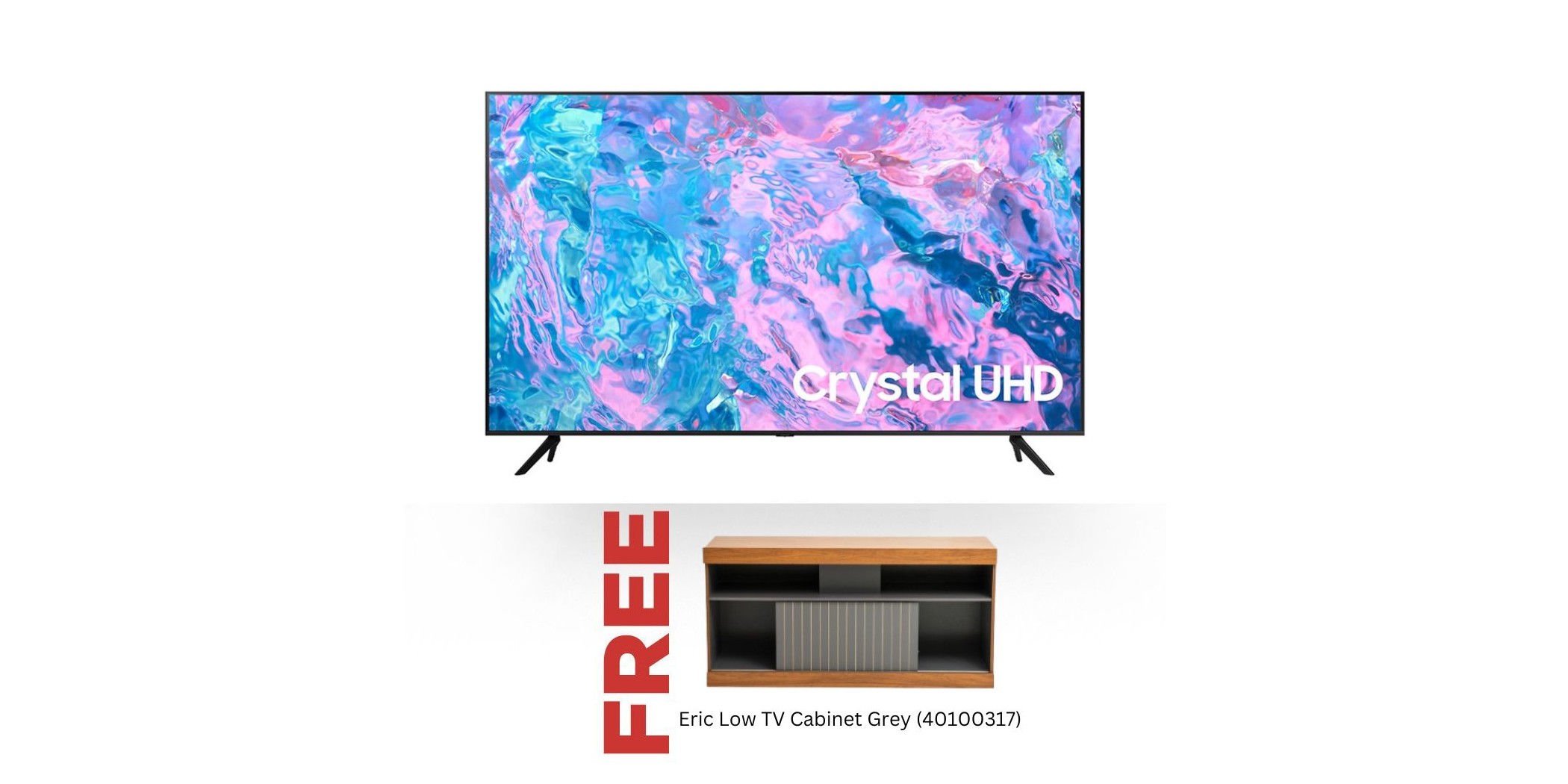 Samsung TU55CU7105KXXC 55'' Led TV & Free Eric Low TV Cabinet