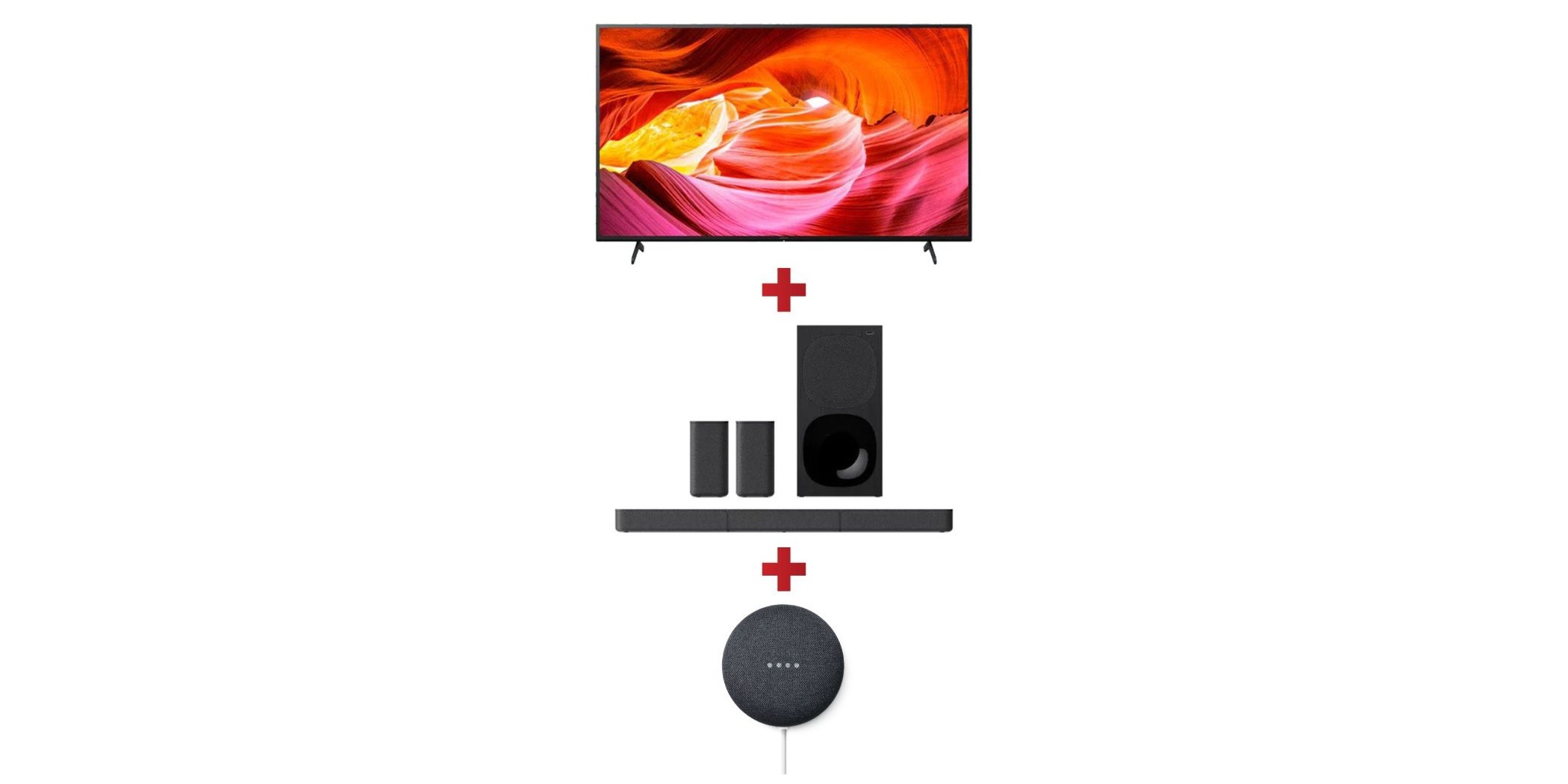 Sony 43X75K 43'' 4K Smart Led TV & Sony HTS20R Sound Bar + Google Nest ...
