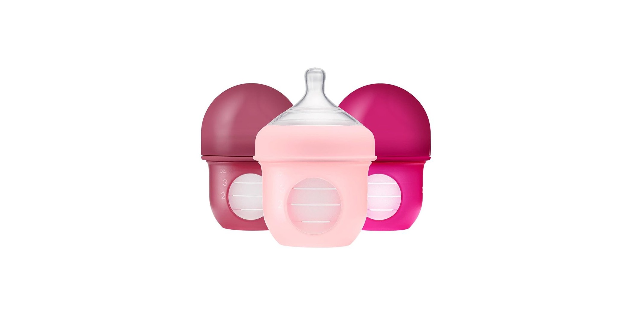 Boon Nursh Silicone Pouch Bottle 4oz 3pk - Pink Multi B11229