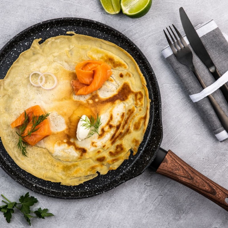 Westinghouse WCFP0085C28MBB 28cm Forged Aluminum Crepe Pan Black Marble ...