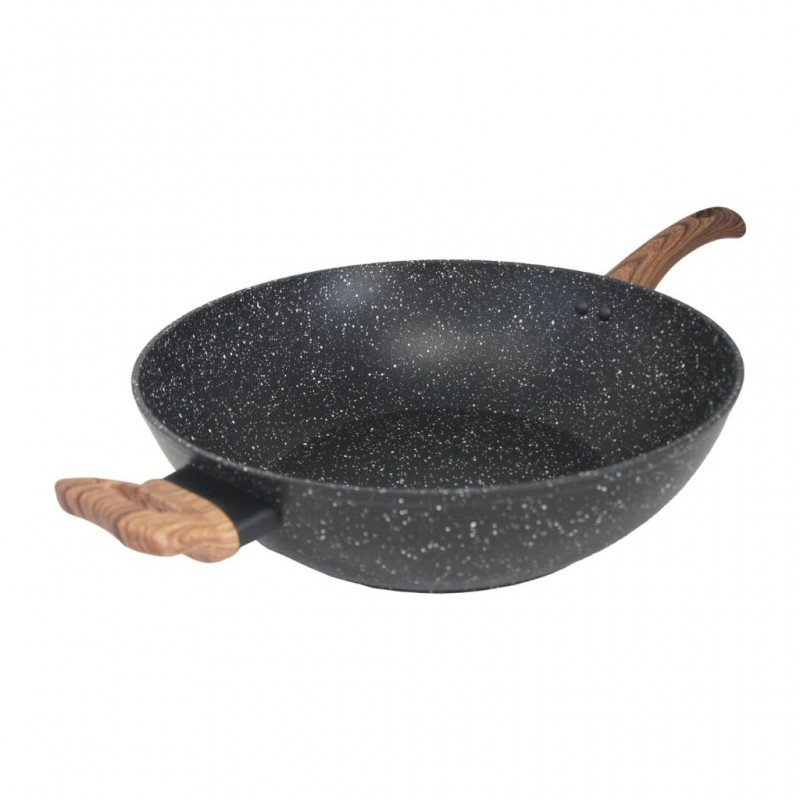 Westinghouse WCCW0085032MBB 32cm Forged Aluminum Wok With Glass Lid ...