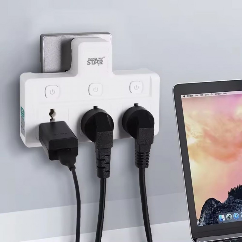 Winning Star ST-4034 10A 3 Plug Position Power Socket "O"