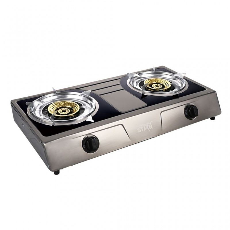 Winning Star ST-9654 S/S Deluxe Double Gas Stove "O"