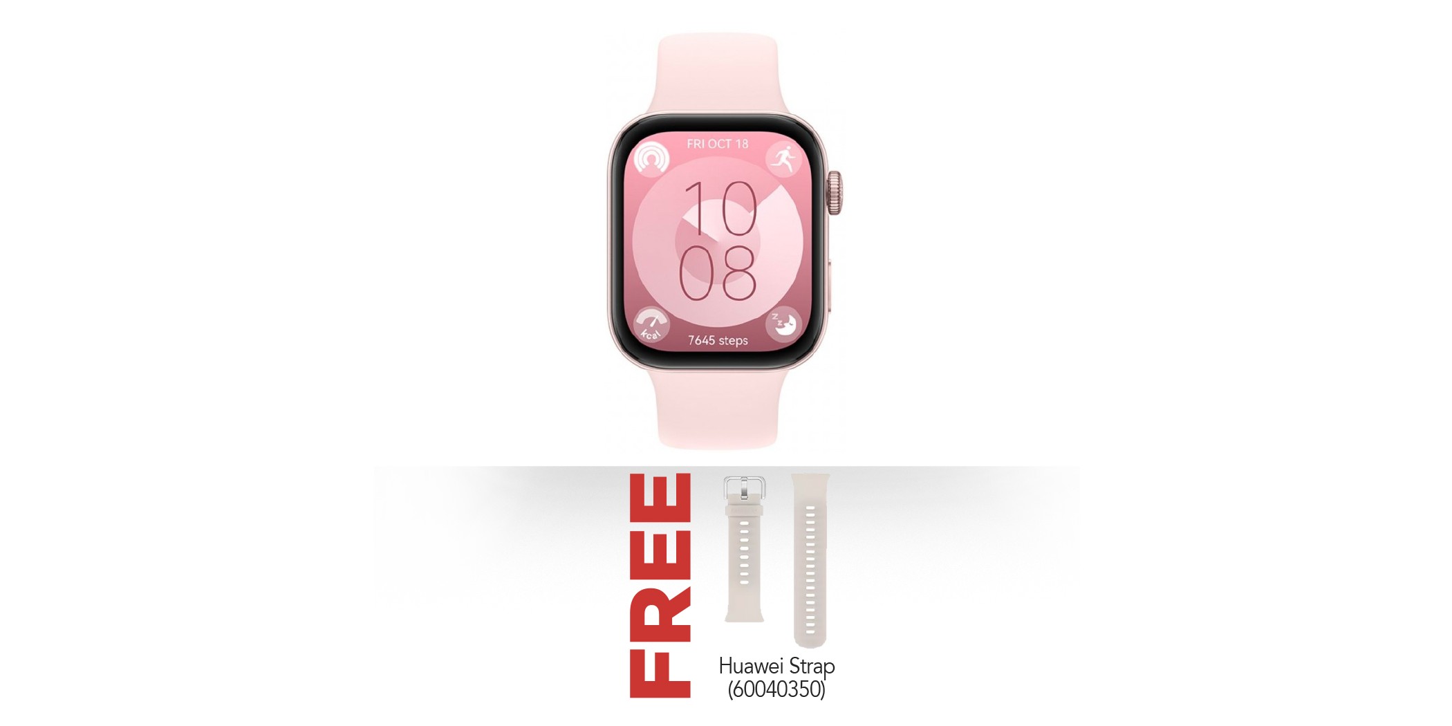 Huawei Watch Fit 3 Active Pink & Free Huawei Strap