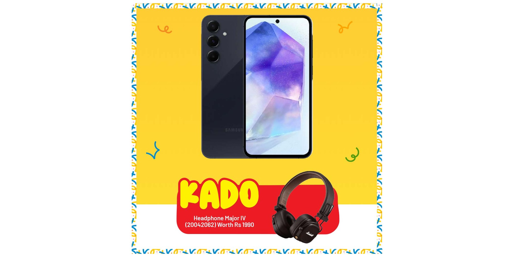 Samsung Galaxy A55 Navy & Free Headphone MB30BT