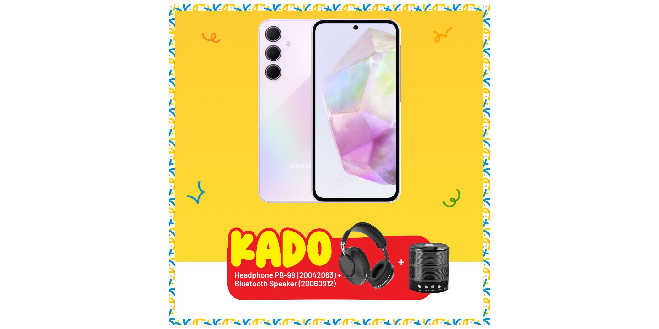 Samsung Galaxy A35 Violet & Free Headphone PB-98 + AAVTA S28 Bluetooth ...