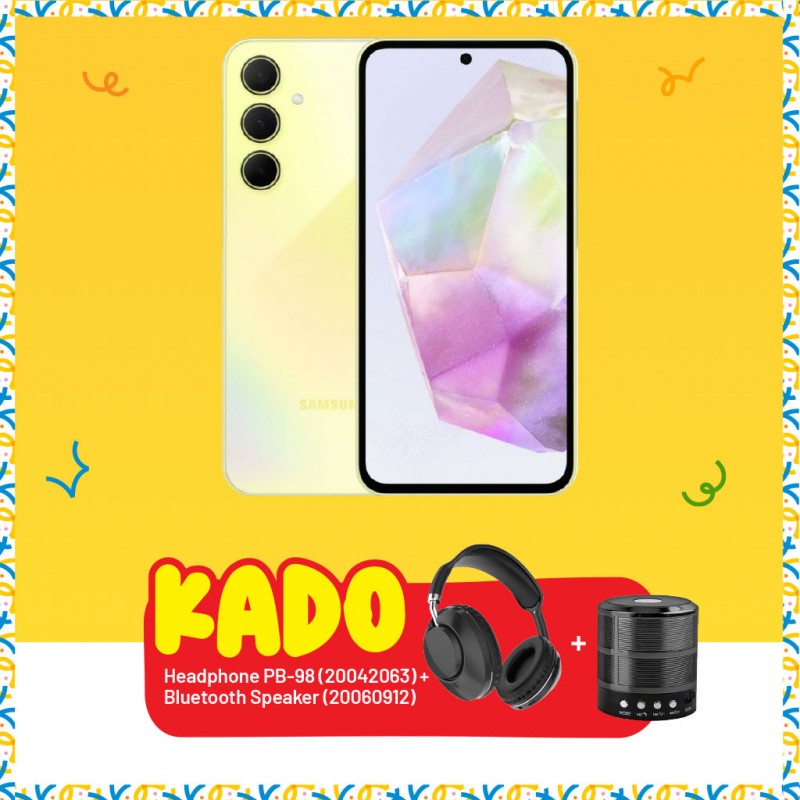 Samsung Galaxy A35 Yellow & Free Headphone PB-98 + AAVTA S28 Bluetooth ...