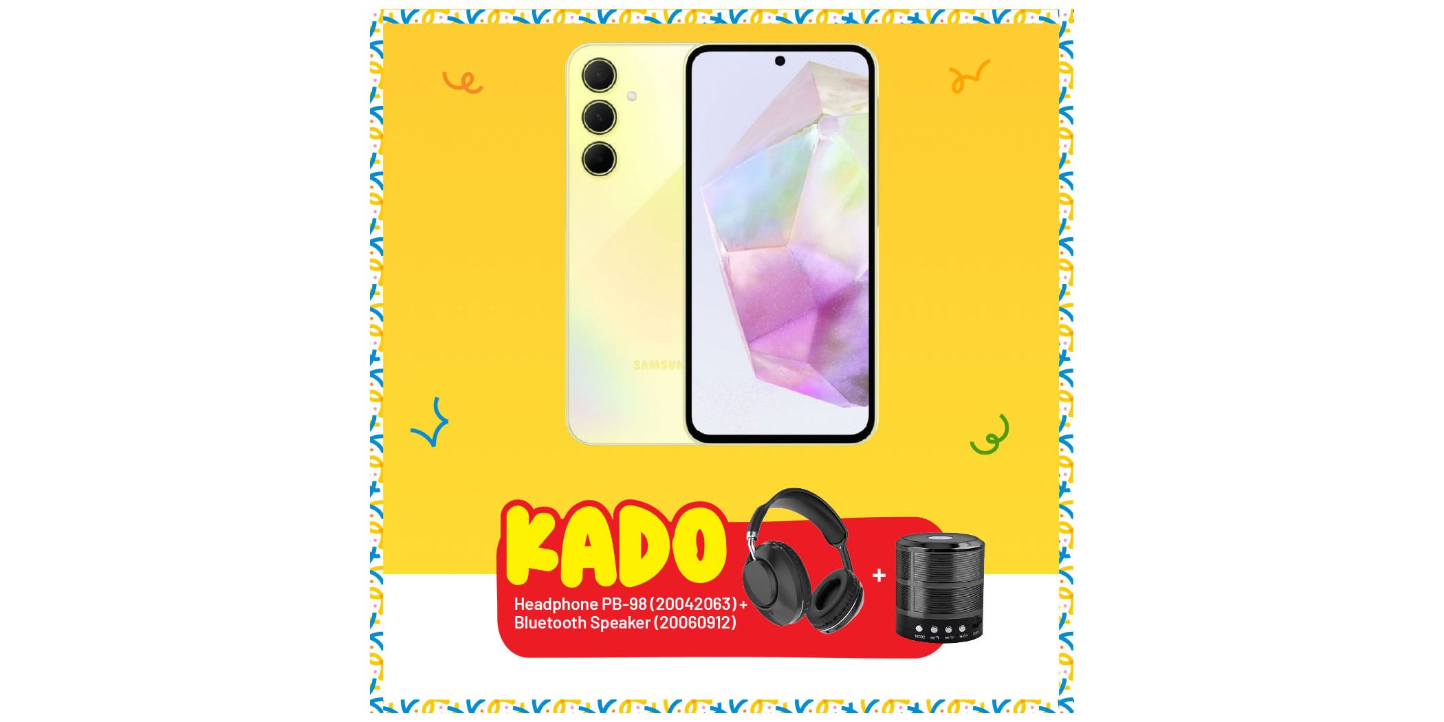 Samsung Galaxy A35 Yellow & Free Headphone PB-98 + AAVTA S28 Bluetooth ...