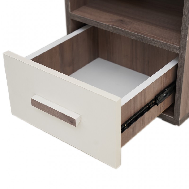 Jayden Night Table Ivory & Walnut