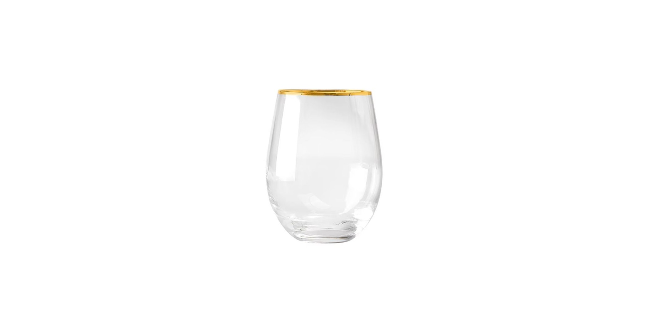 Water Glass Golden Rim