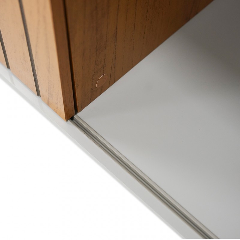 Olimpic Low TV Cabinet With Sliding Doors & Casters