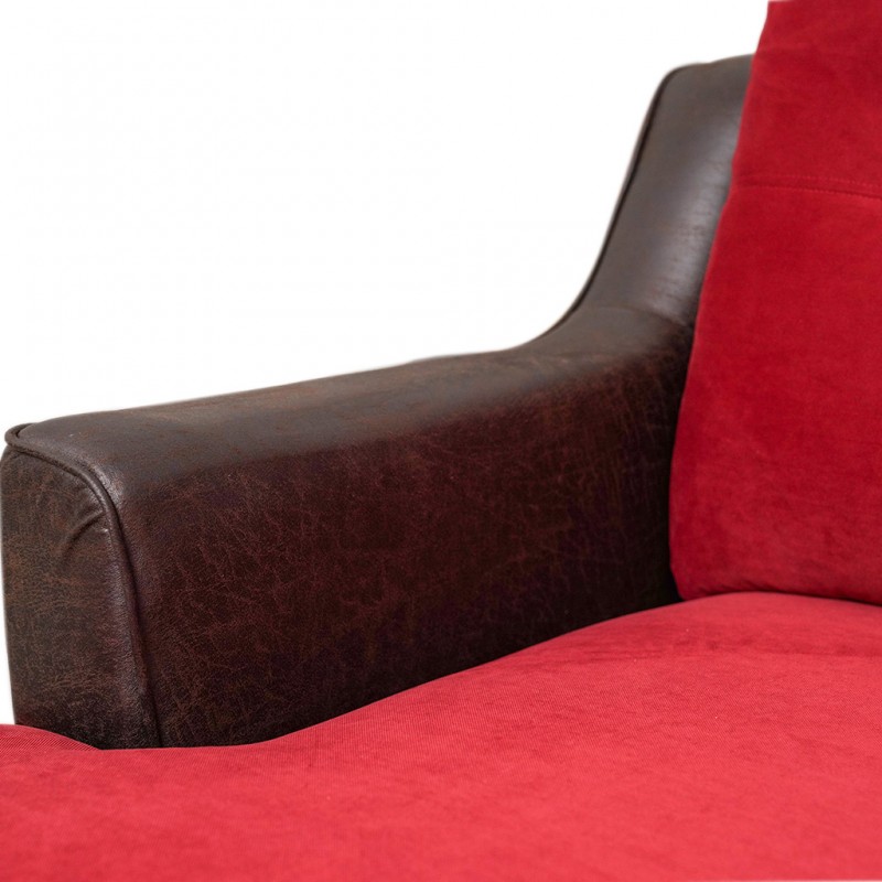 Gabrielle Corner LHF Chaise + RHF 2S Fab Red & Brown