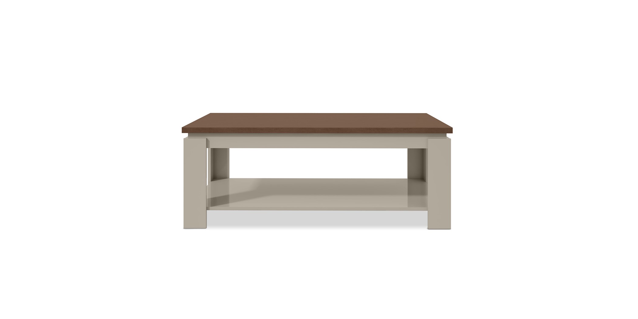 Athenas Coffee Table Off White & Imbuia Clean