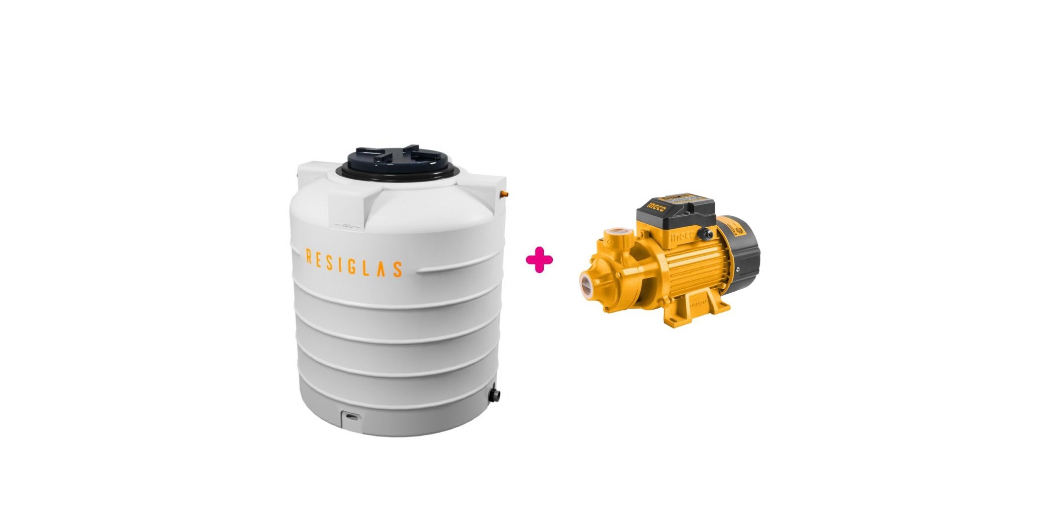 Resiglas 500 Lts Polychrome Water Tank White Snow & Ingco VPM7508 ...