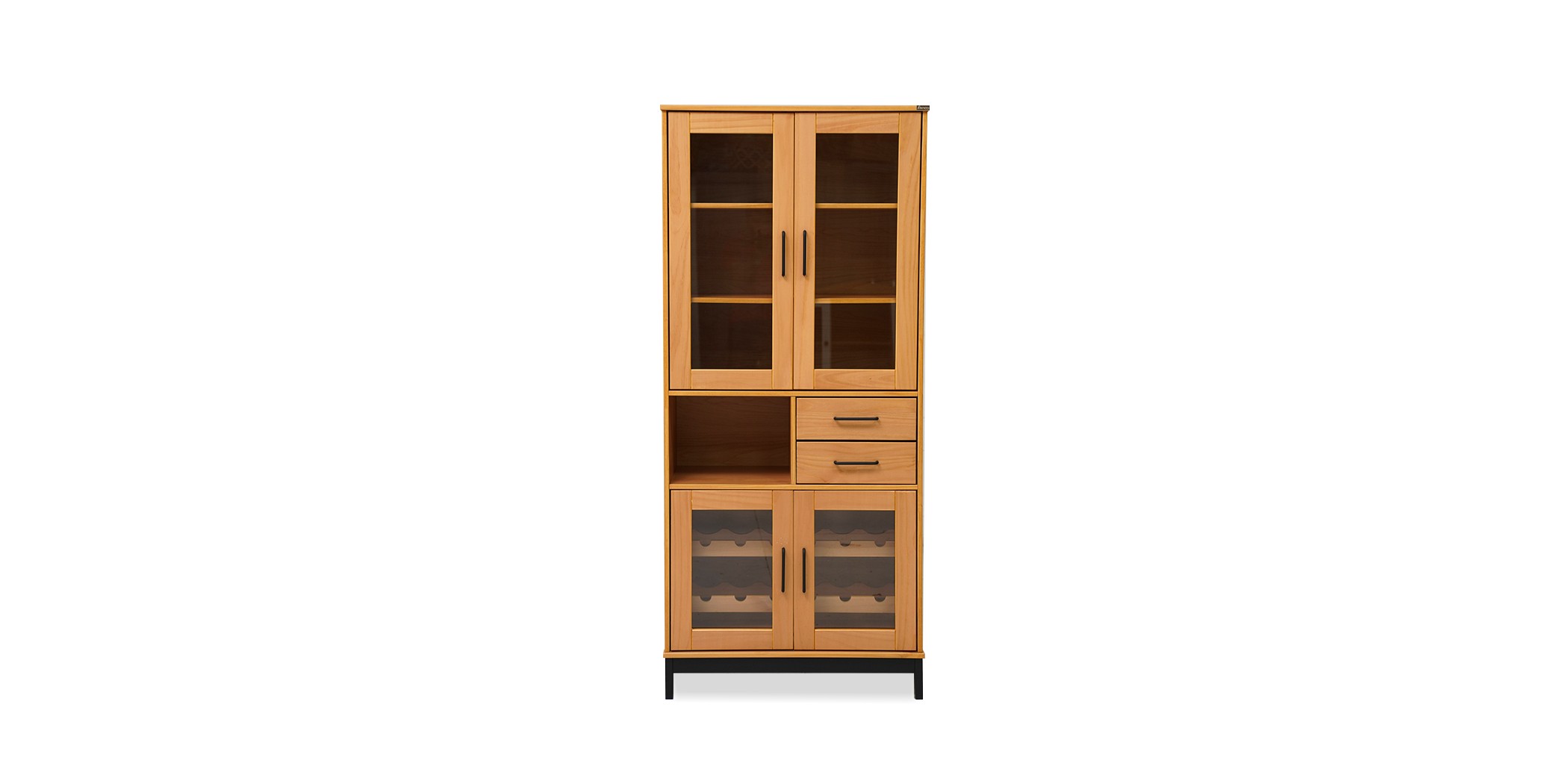 Madri Cupboard 4 Doors And 2 Drawers Roble/Black/Solid Wood