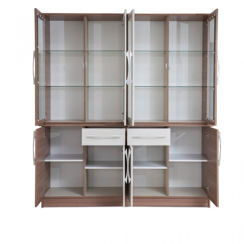 Genoa Buffet 8 Doors Cafe Latte & Larix White