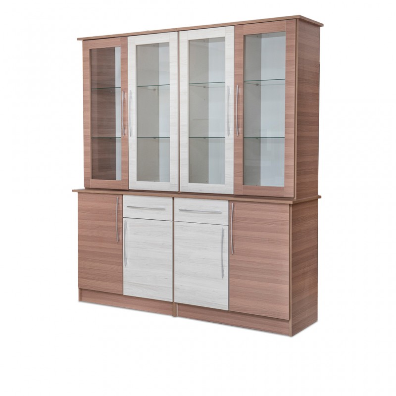 Genoa Buffet 8 Doors Cafe Latte & Larix White