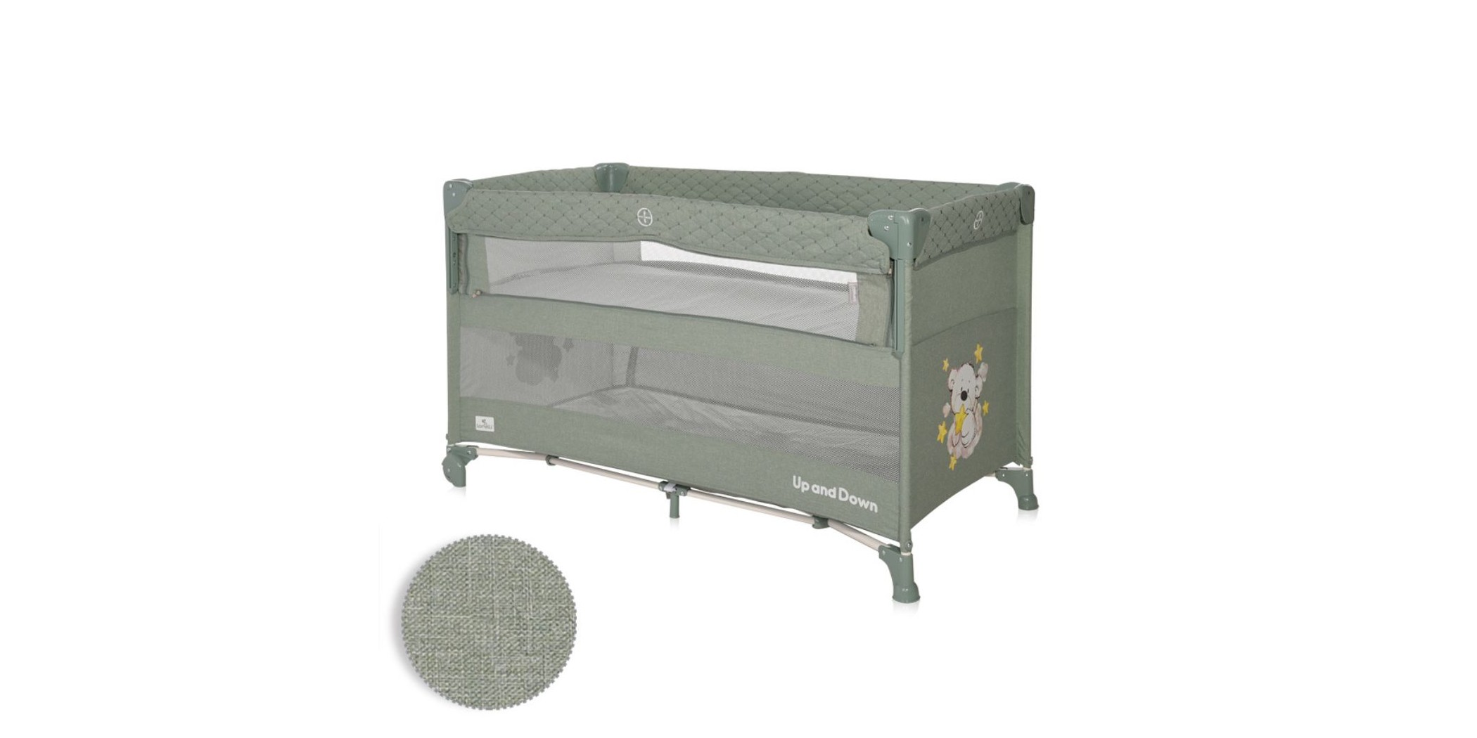 Lorelli Baby Cot Up And Down Iceberg Green Teddy Bear 10080062372