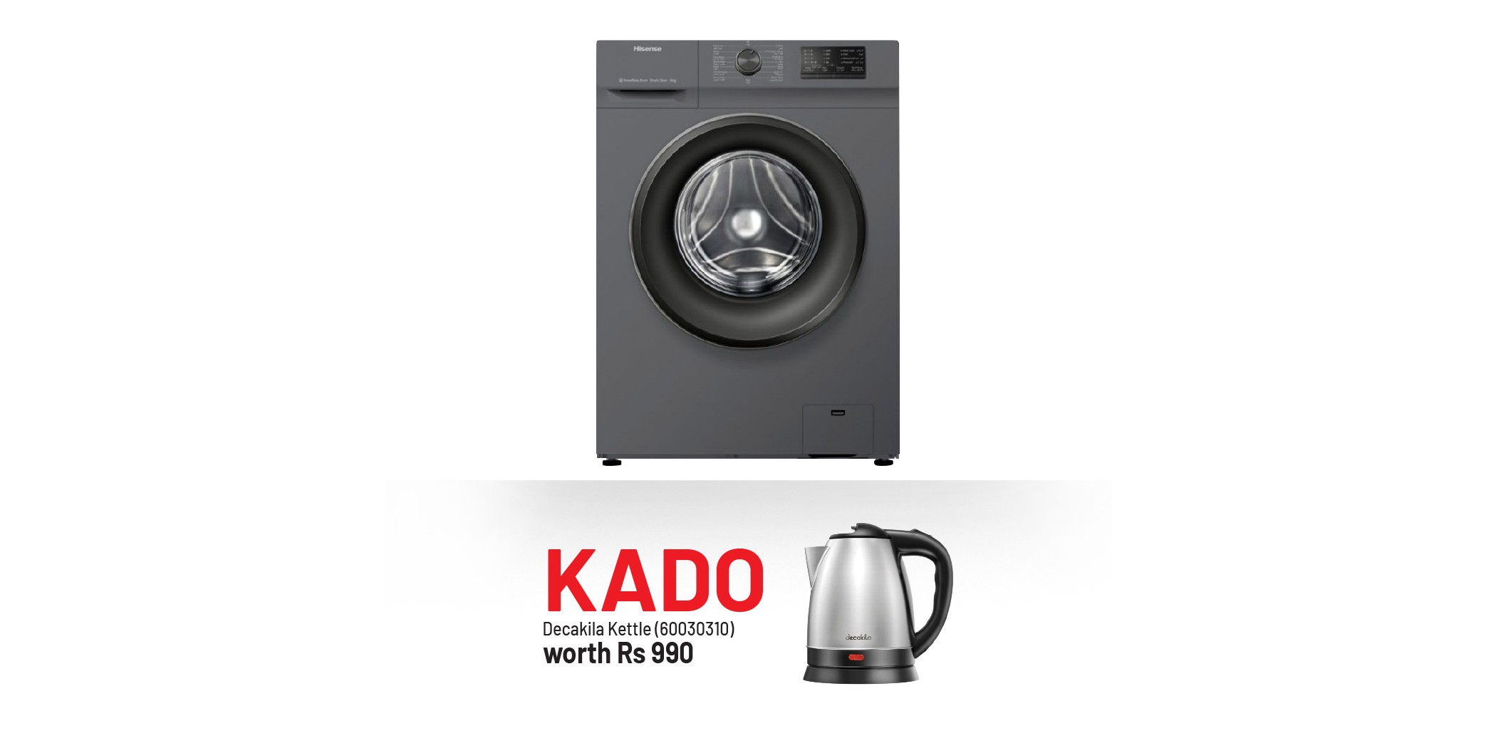 Hisense WFVC7012ET Washing Machine & Free Decakila KEKT031M Stainless ...