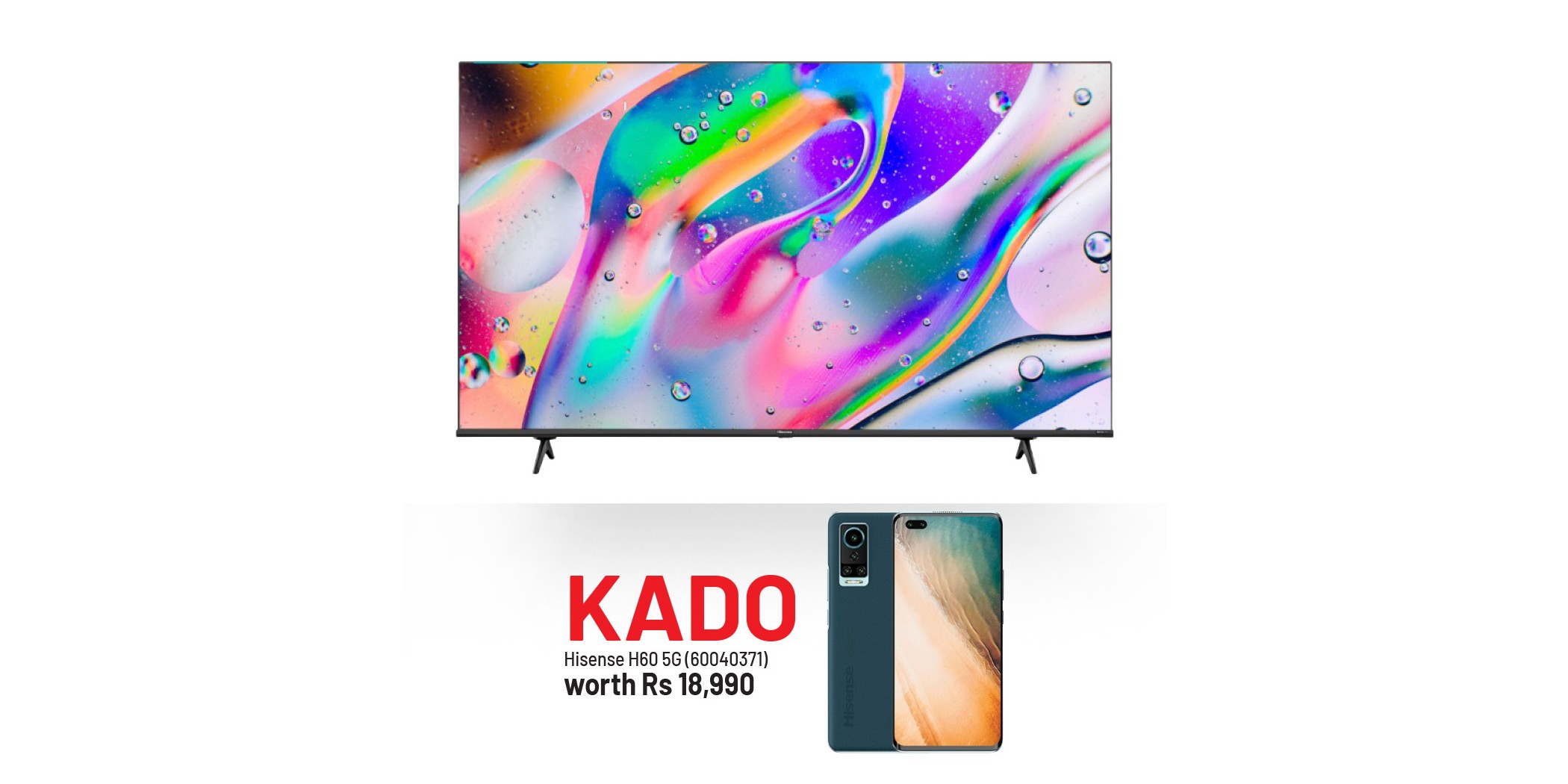 Hisense 65E7H 65” Qled Smart Tv & Free Hisense Smart Phone H60 5G