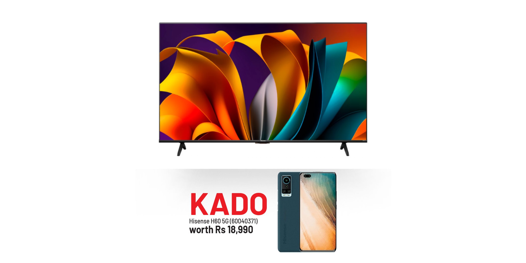 Hisense 65A6N 65" 4K Smart Led TV & Free Hisense Smart Phone H60 Zoom