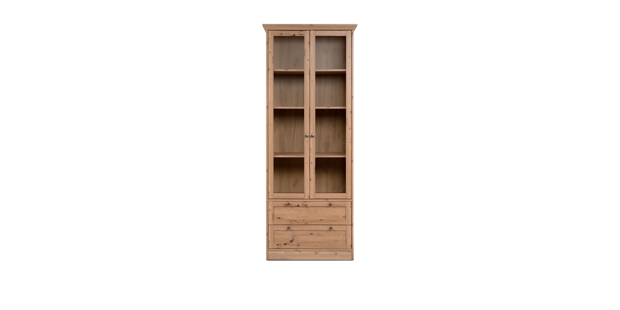 Timber Buffet 2 Doors With Glass And 2 Drawers