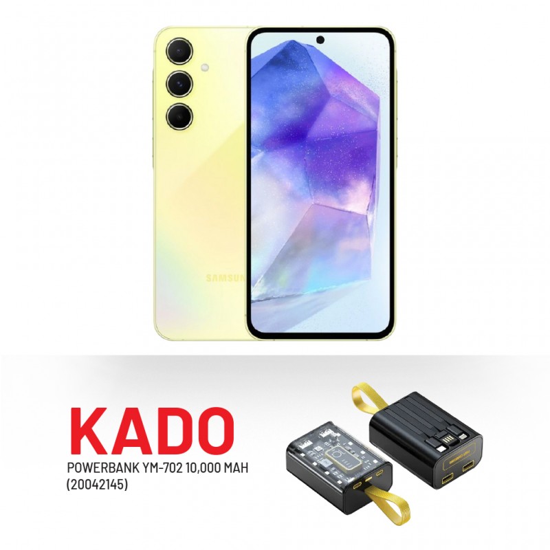 Samsung Galaxy A55 Yellow & Free POWERBANK YM-702 10,000 MAH