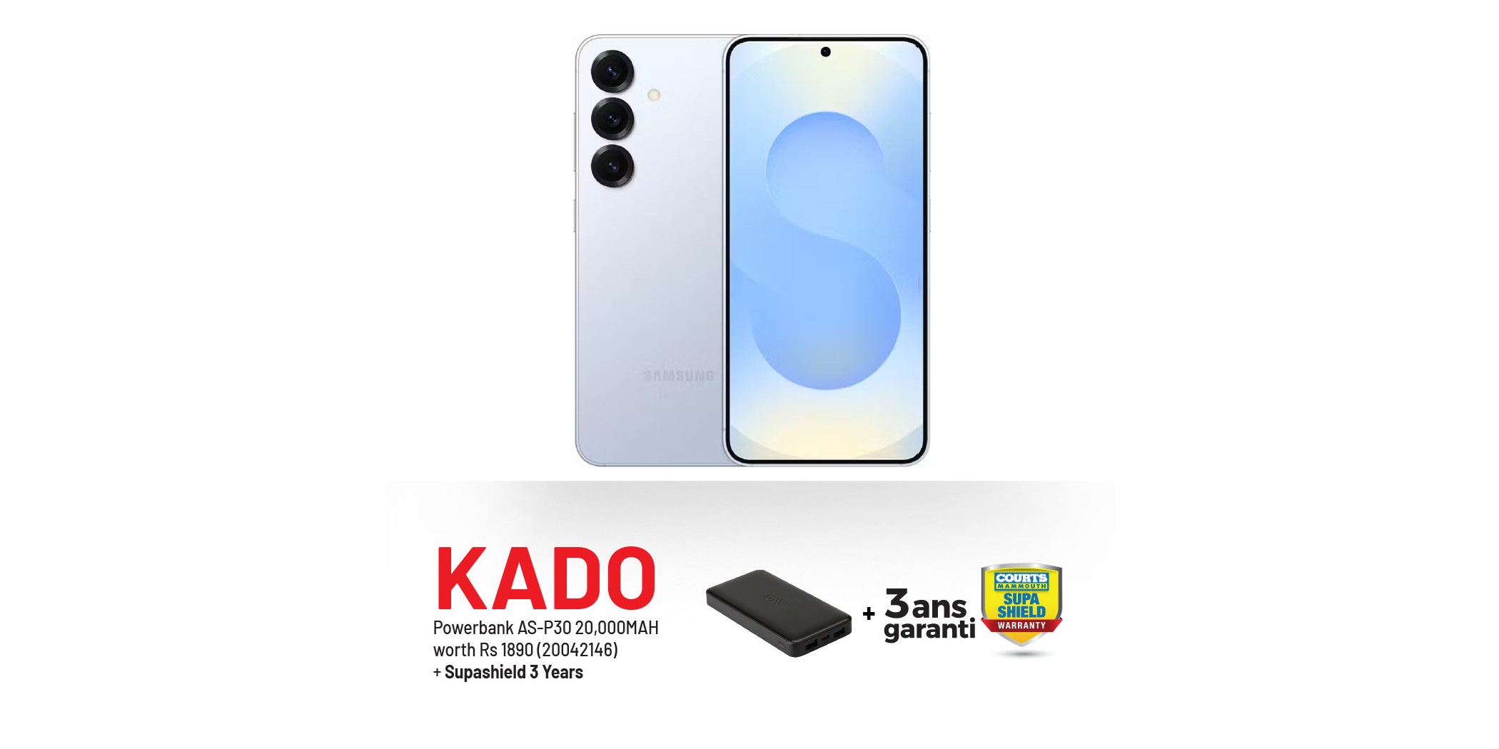 Samsung Galaxy S25 Blue & Free POWERBANK AS-P30 + 3 Years Supashield ...